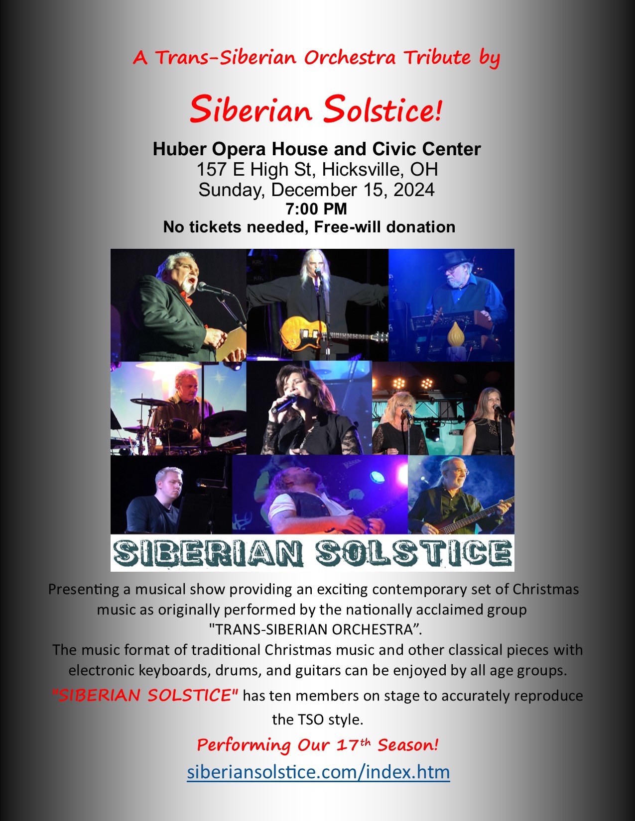 Siberian Solstice | December 15 | click here for more information ...